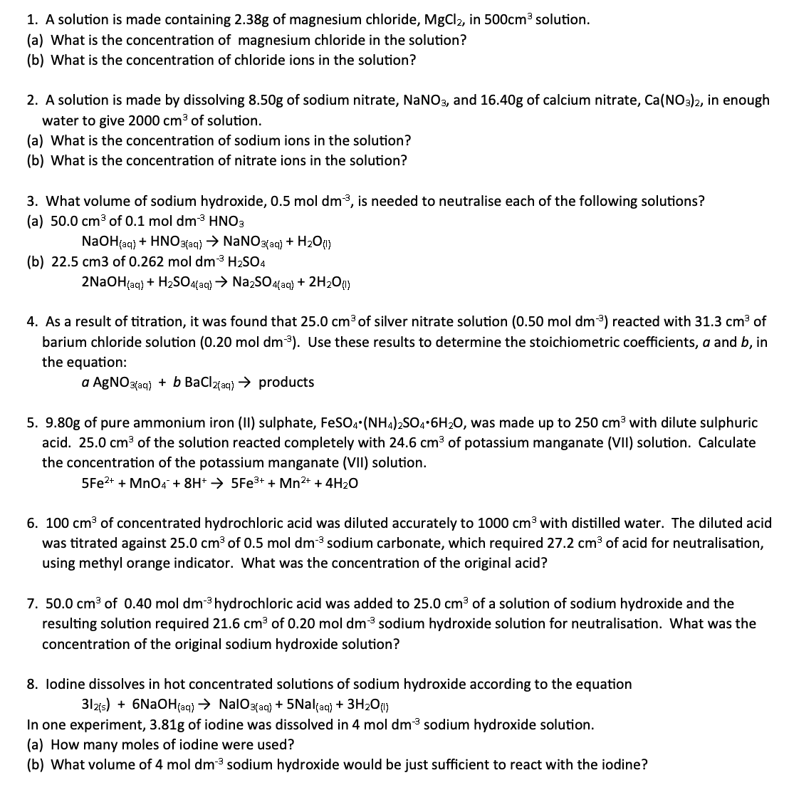 Basic Titration Calculations Crunch Chemistry